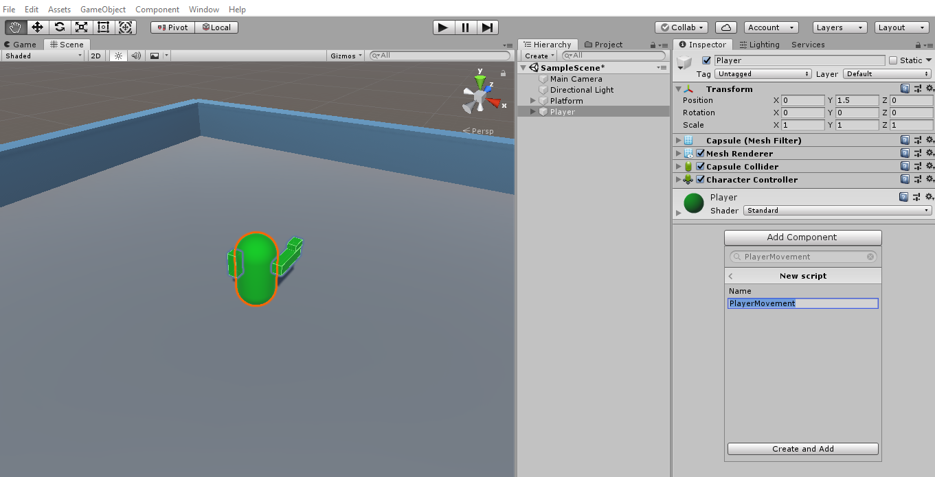 Unity3D School: Player movement using character controller based on ...