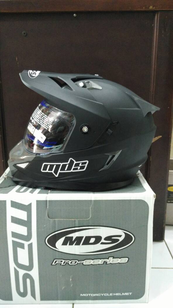 Helm Mds supermoto Super Pro solid - Oto Trendz