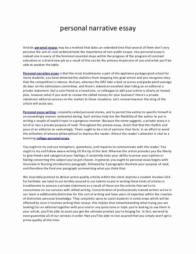 Personal Narrative Essay Examples For Colleges ~ Resume Letter