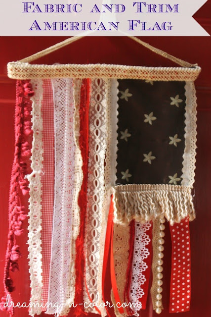 dreamingincolor: Lace, Trim, Pearls and Fabric Flag