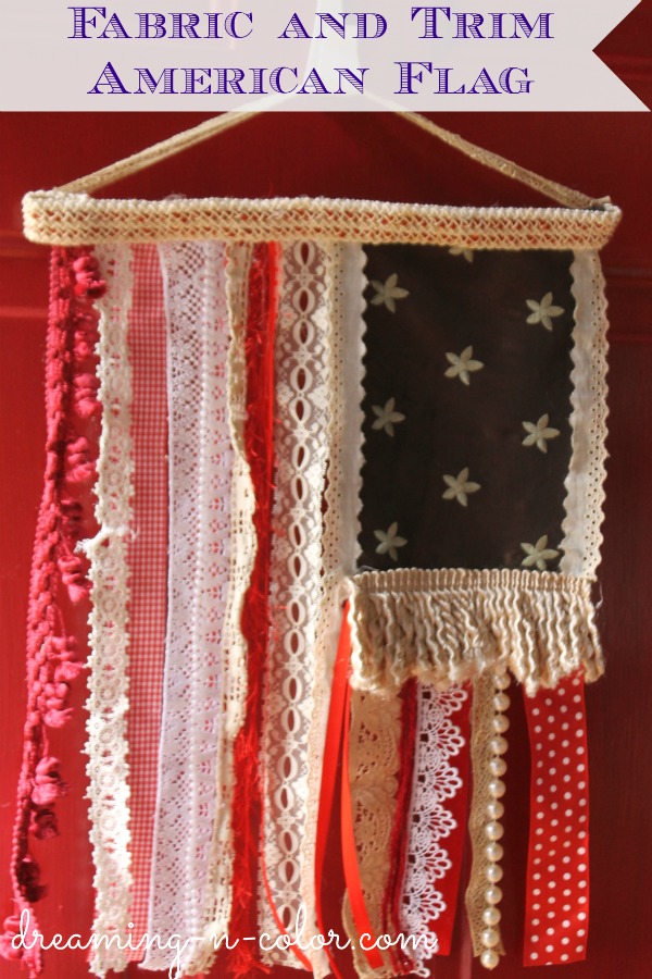 dreamingincolor: Lace, Trim, Pearls and Fabric Flag
