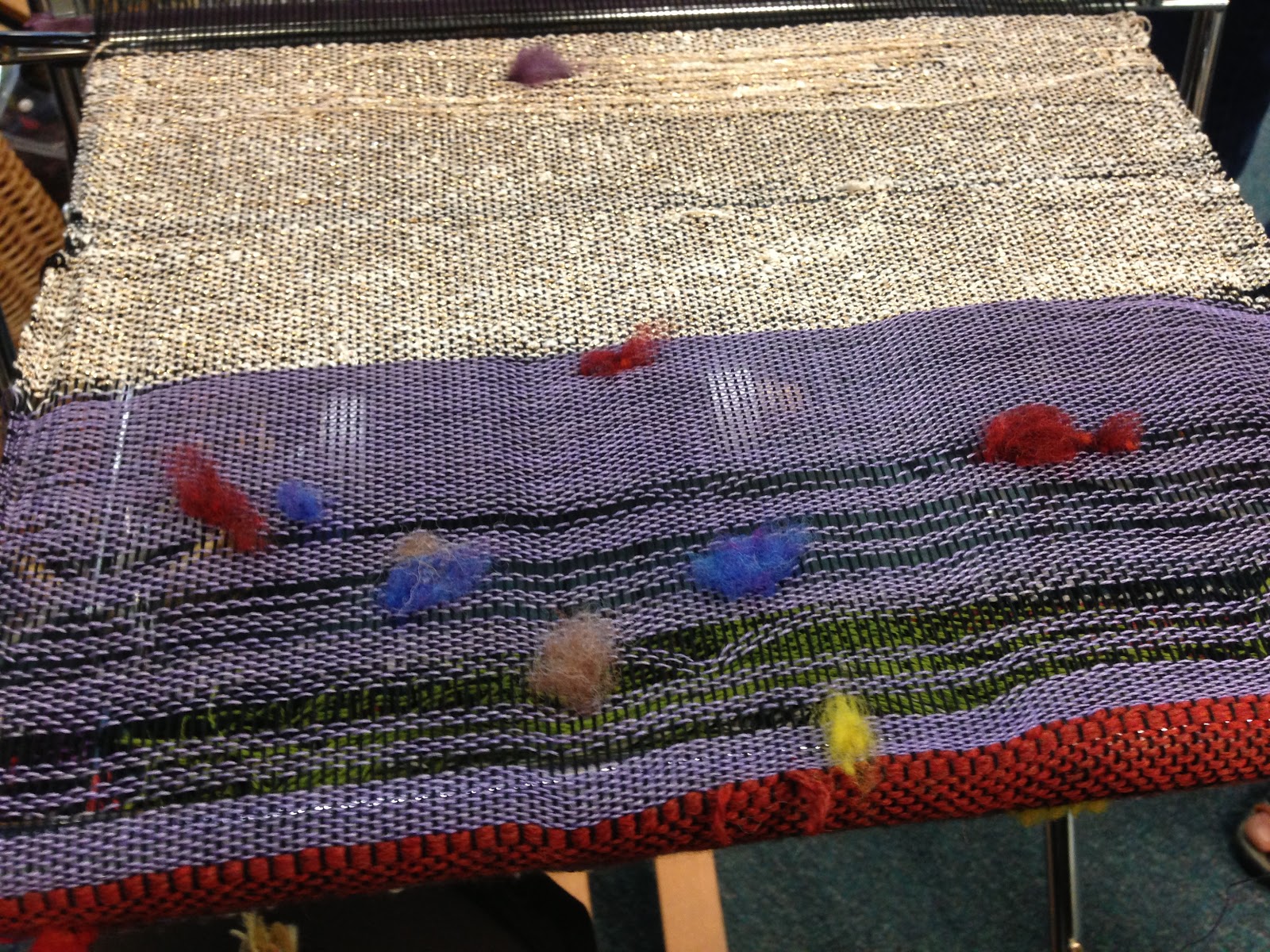 CENTERING WITH FIBER: Saori weaving as a featured artist at a local gallery
