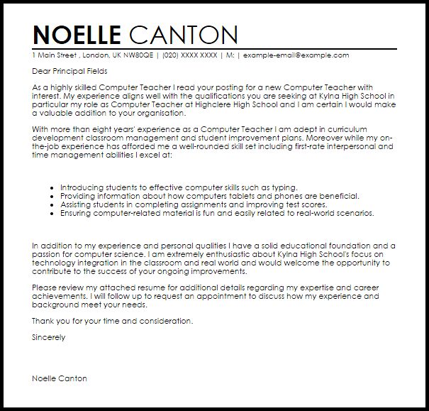 Computer Science Cover Letter ~ Thankyou Letter