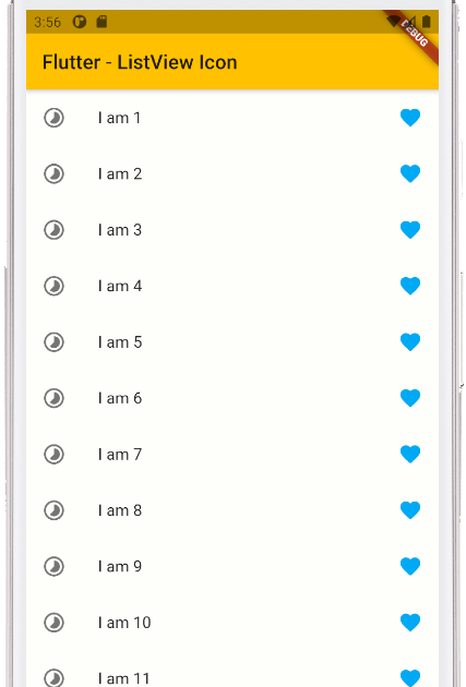 Flutter ListView Icon Flutter ListView Icon