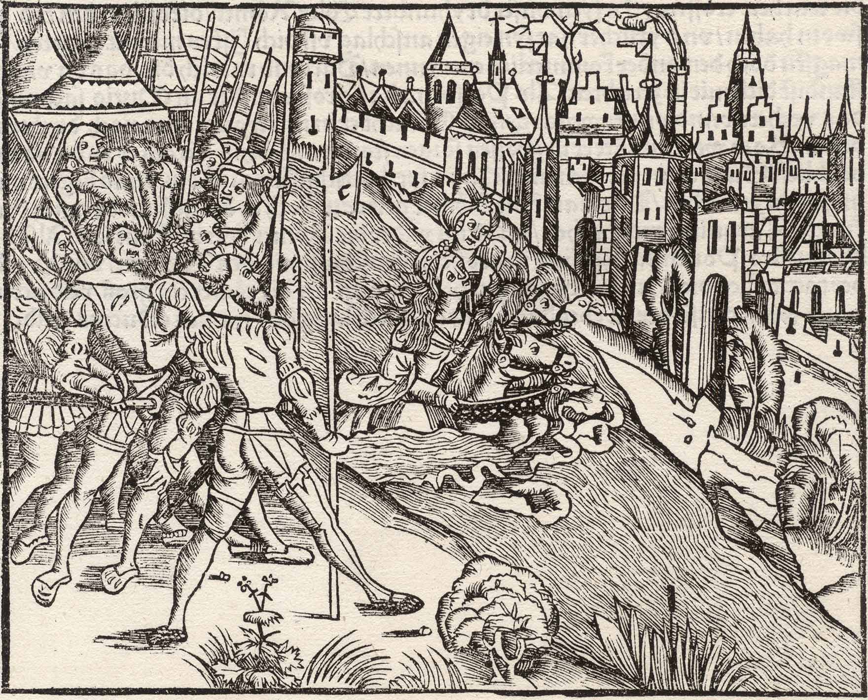 Prints and Principles: Incunabula period woodcut, “Cloelia Crossing the ...