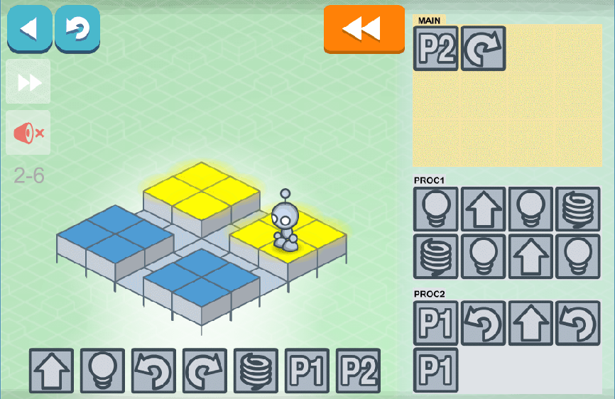 7mo Grado - VDS - 2020: Hour of code-Programming concepts-Lightbot Level 2