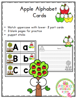 Apple Alphabet Cards ~ Preschool Printables