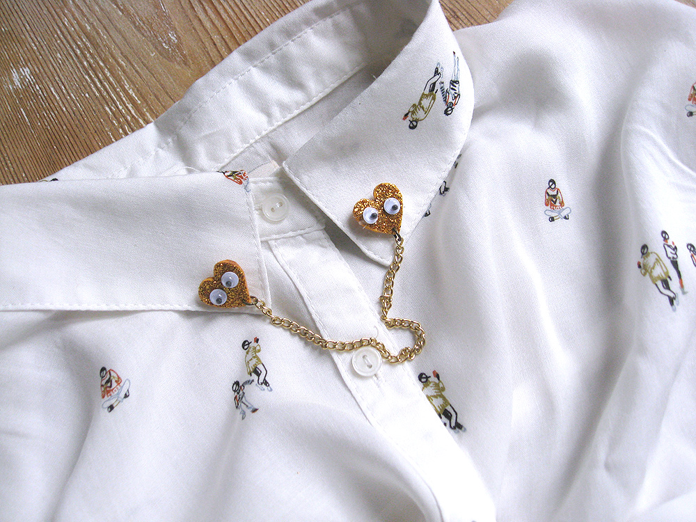 misako mimoko: DIY Loving Hearts Collar Pin ( ♥️ ♥️ )