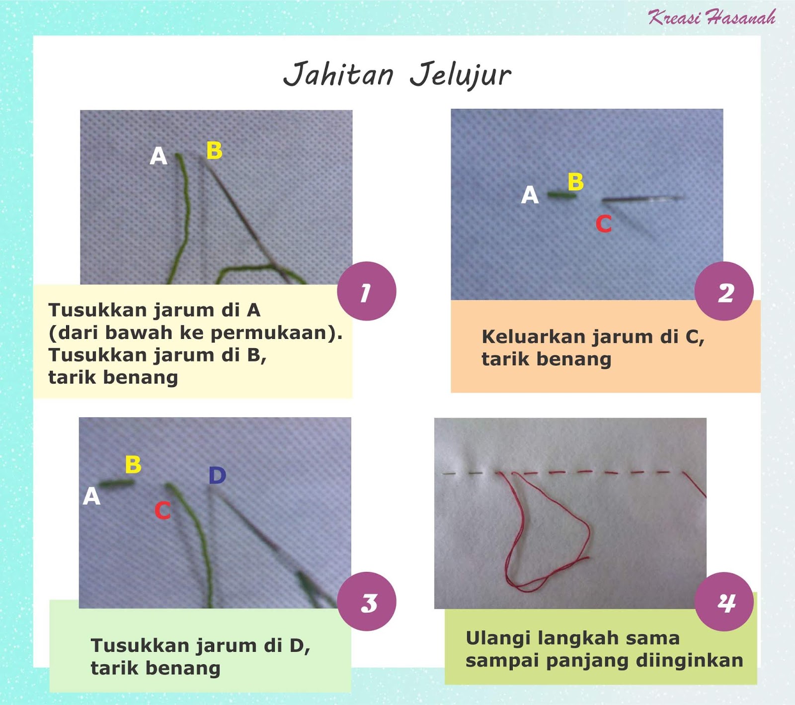 Jahitan Hias Sederhana untuk Menyulam