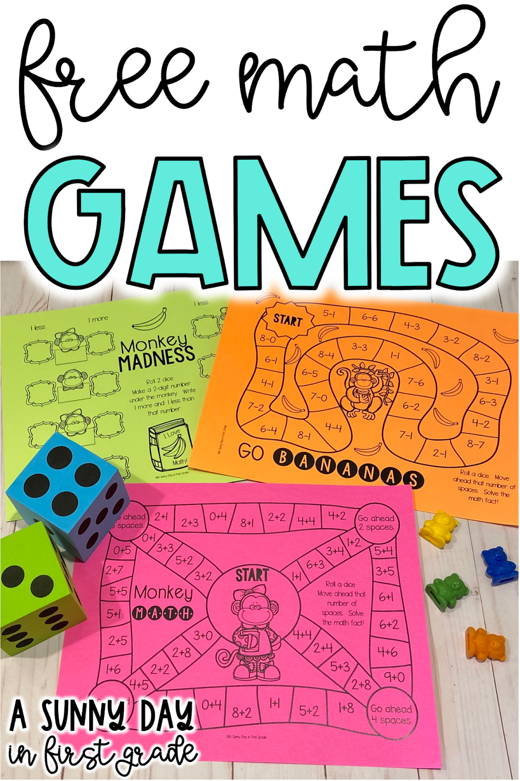 Math Games (freebie) | A Sunny Day in First Grade