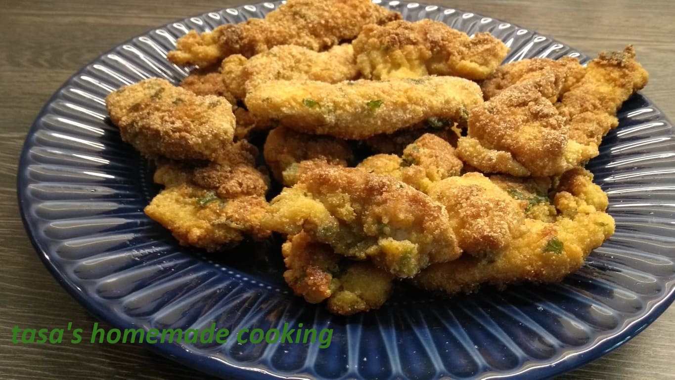 tasa's Homemade Cooking: Chicken Fingers με πικάντικη κρούστα μαϊντανού