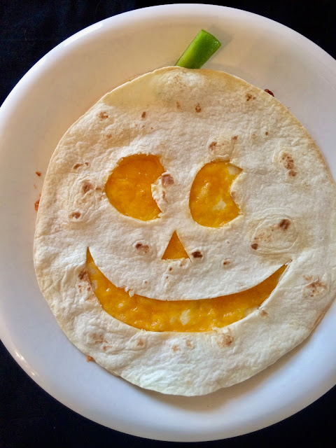 Savory Moments: Jack O' Lantern cheese quesadillas