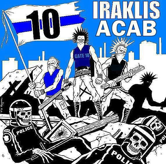Iraklis Ultras logos: Iraklis Punks rebellion (Acab)