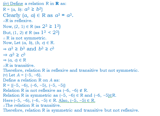 Given An Example Of A Relation Which Is I Symmetric But Neither Reflexive Nor Transitive Ii