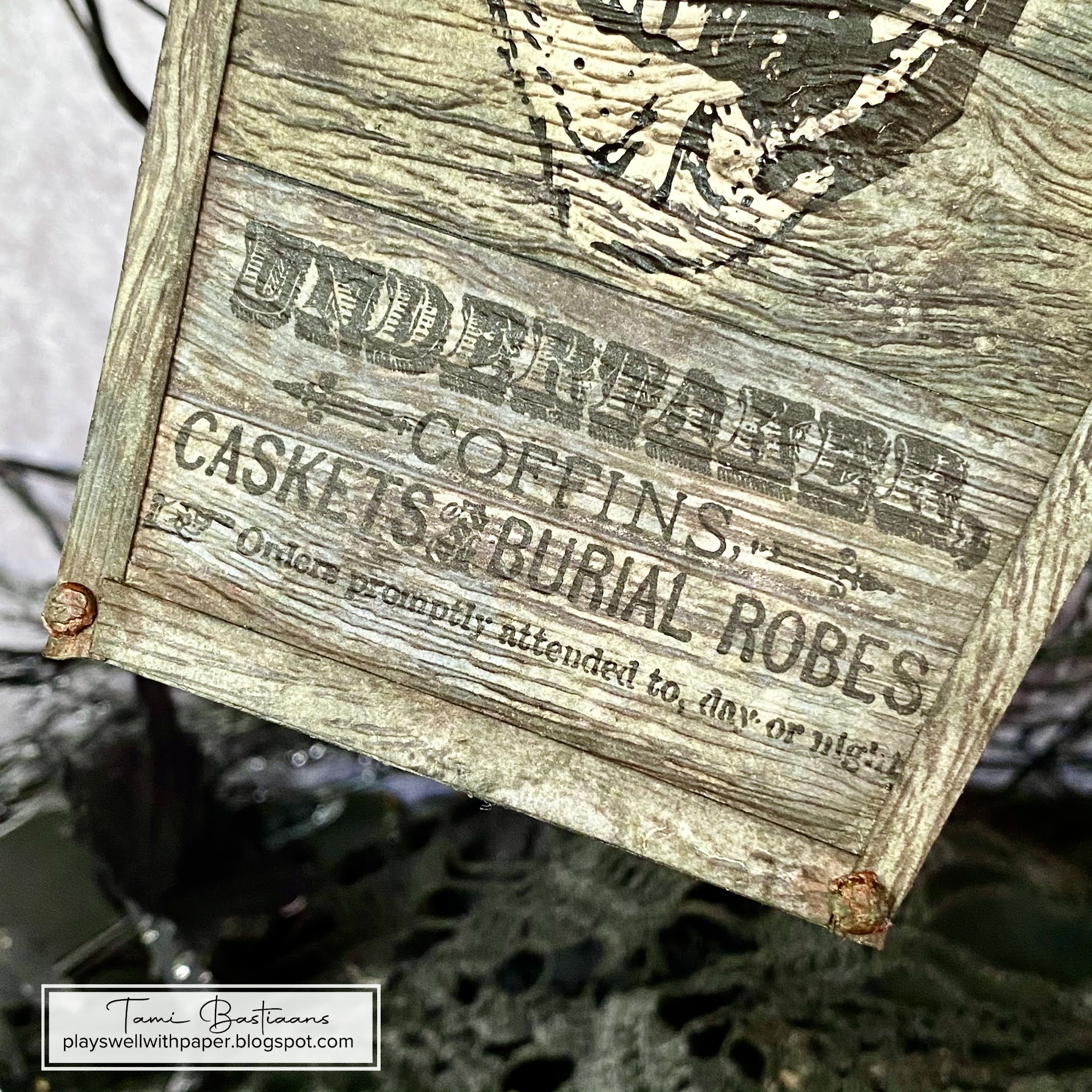 Plays Well With Paper: Casket Company Trade Sign Card - Stampers Anonymous