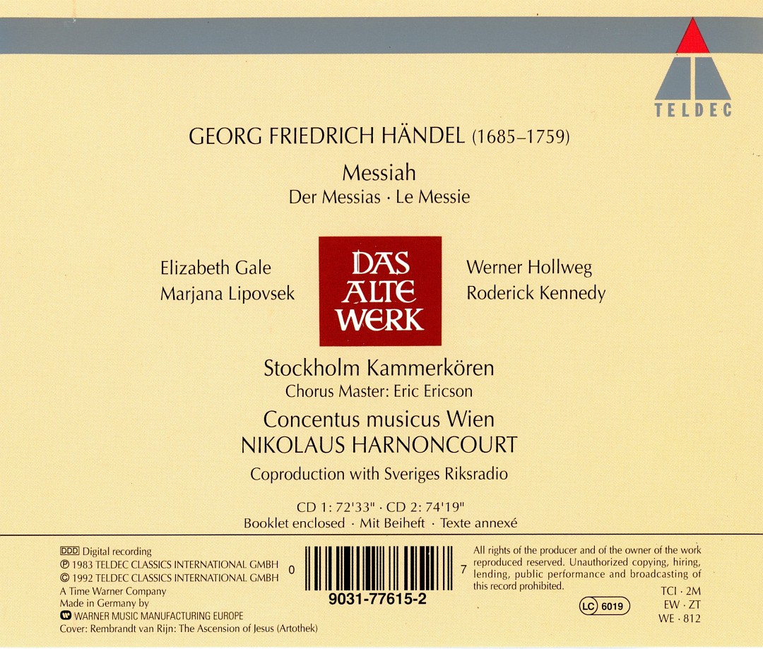 makdelart - classique: Handel - Messiah (Nikolaus Harnoncourt) [rec.1982] [2CD]