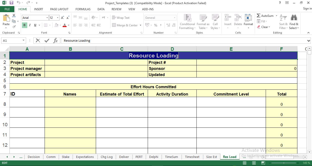 Project Management Template Excel