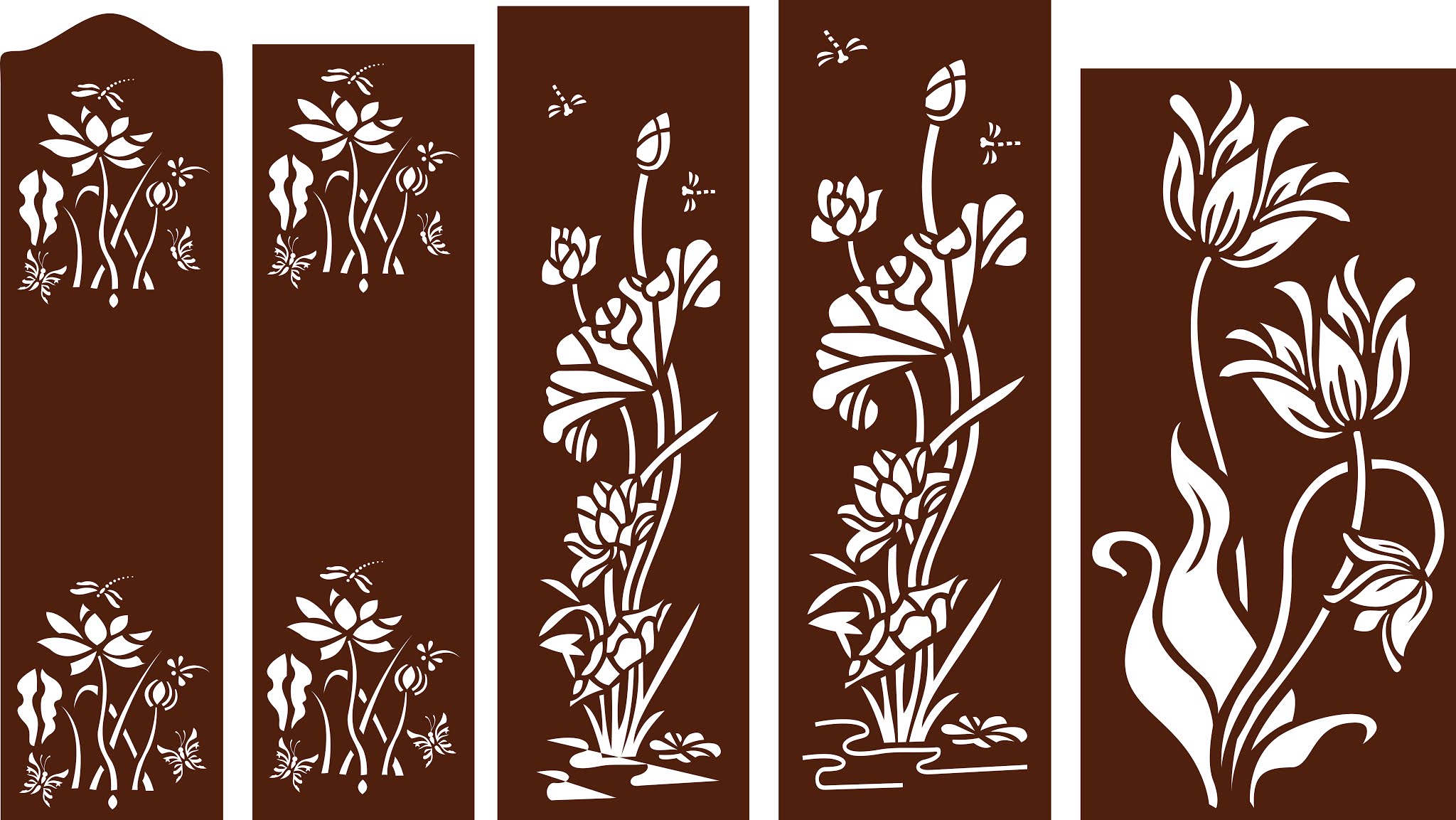 Vách ngăn CNC hoa sen - File Vector Corel - In UV Phẵng, Cắt Khắc Laser ...