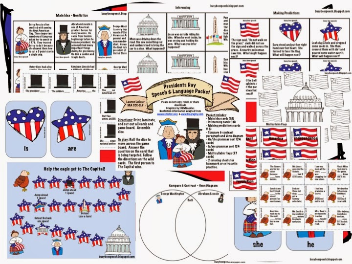 Busy Bee Speech: President's Day in the Speech Room