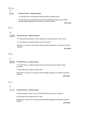 BE CURIOUS: Resources for A LEVEL AQA Literature.: THE KITE RUNNER AND ...