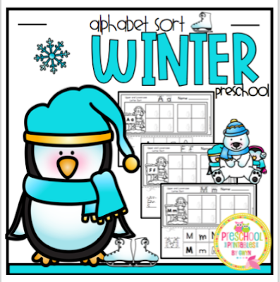 Winter Alphabet Sort "No Prep" ~ Preschool Printables