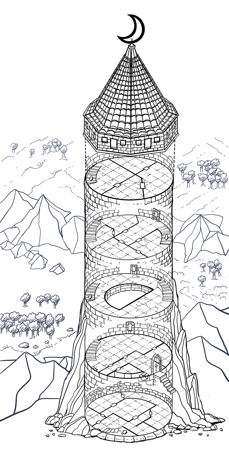 Dungeoneering Game Blog: Tower of the Moon - Isometric Map