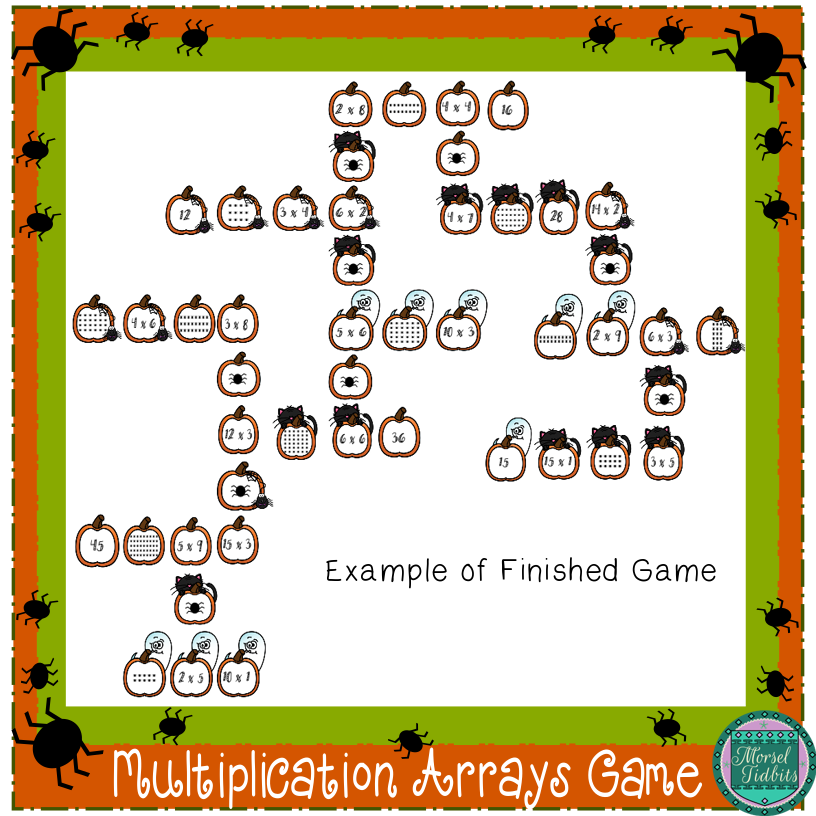 Morsel Tidbits: Pumpkin Patch Match: Multiplication with Arrays Center Game