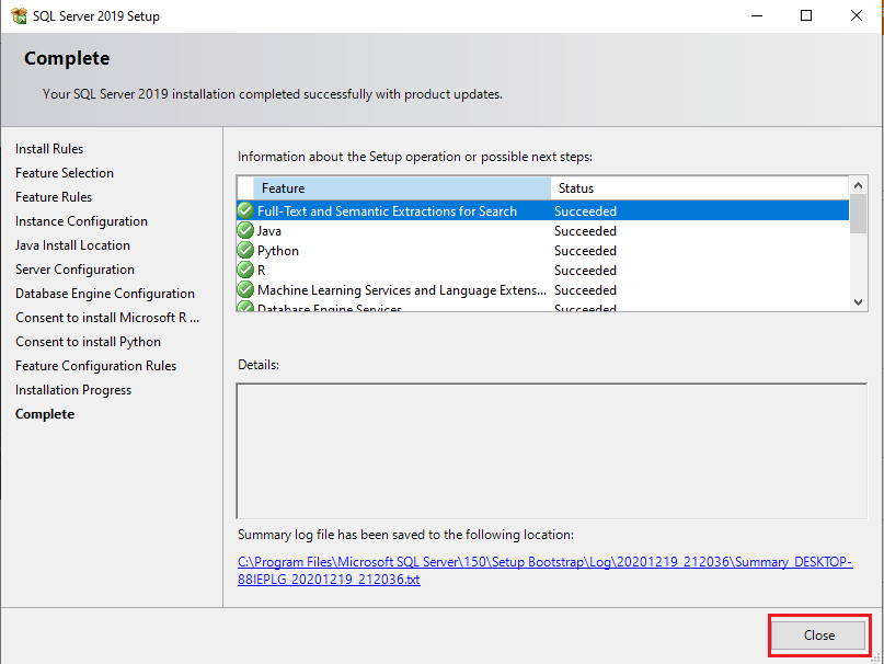 1. ติดตั้ง Microsoft SQL Server Express 2019