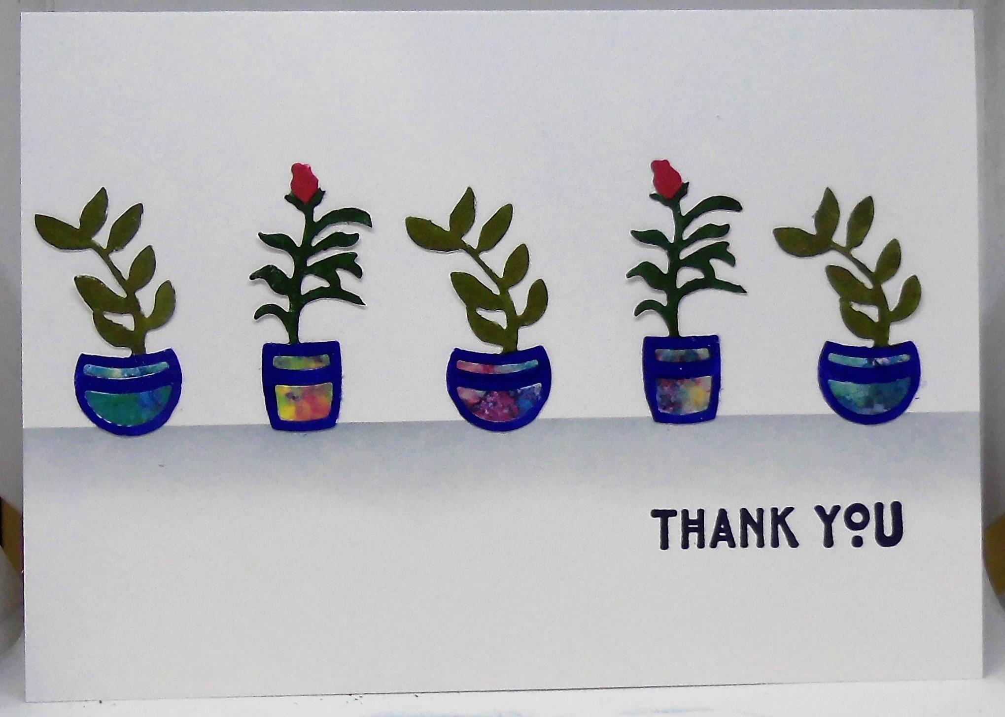 Sarah's Craft Shed: Flower Pots Thank You Card
