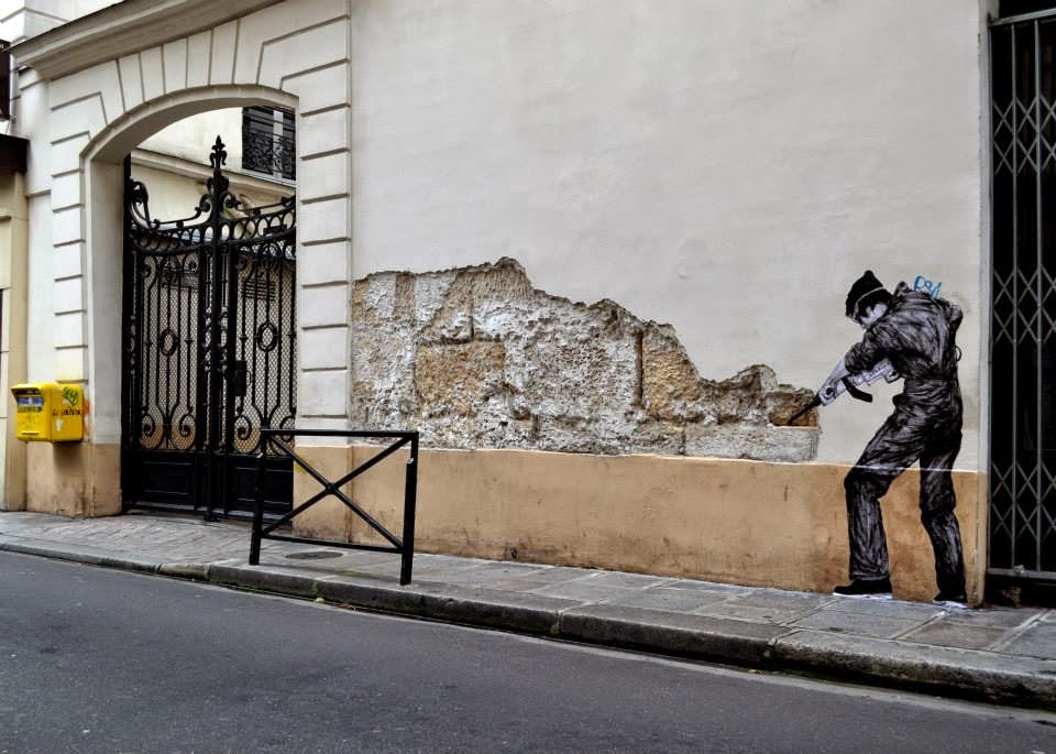 Levalet “Palimpsest” a new piece appears in Paris, France – StreetArtNews