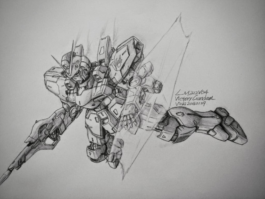 Gundam and Mobile Suit Pencil Drawings by Vicki via PIXIV