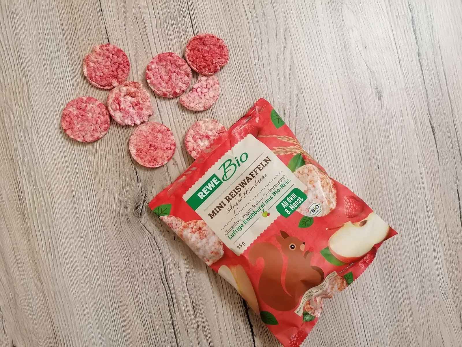 REWE Bio Mini Reiswaffeln Apfel-Himbeere – Knabberspaß für die ...