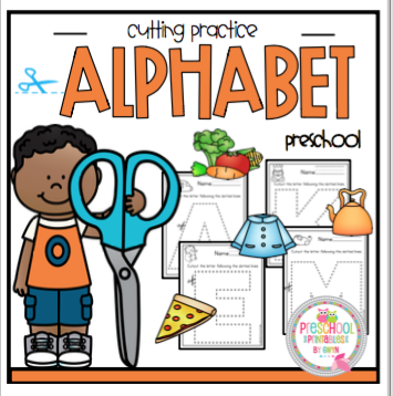 Alphabet Cutting Practice "No Prep" ~ Preschool Printables