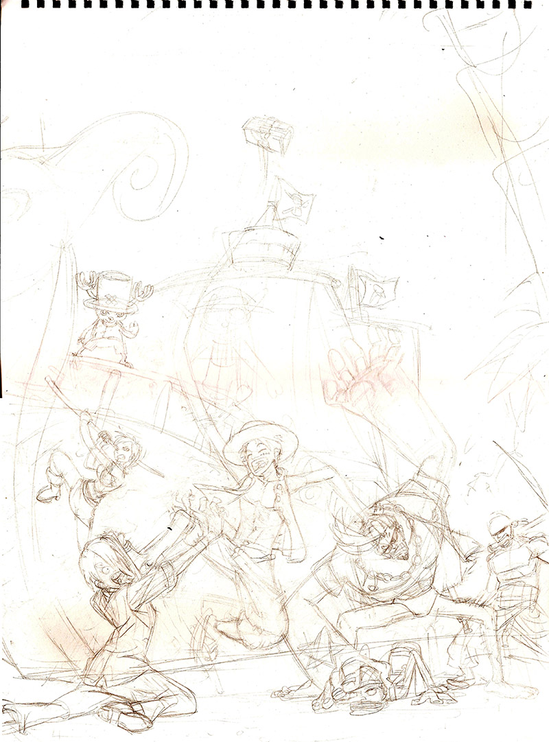 Let's Storyboard: One Piece Pencil Illustration + Steps
