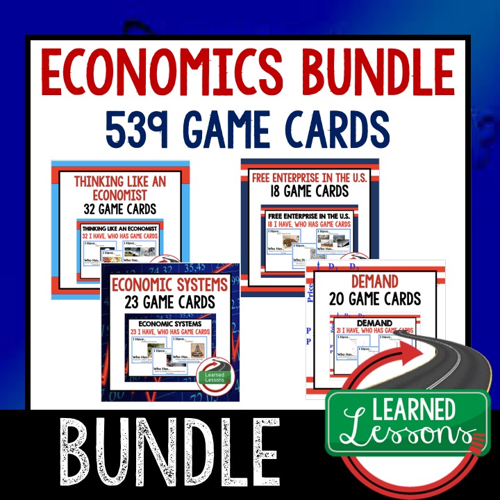 Economics, Free Enterprise Game Cards, Test Prep - Learned Lessons ...