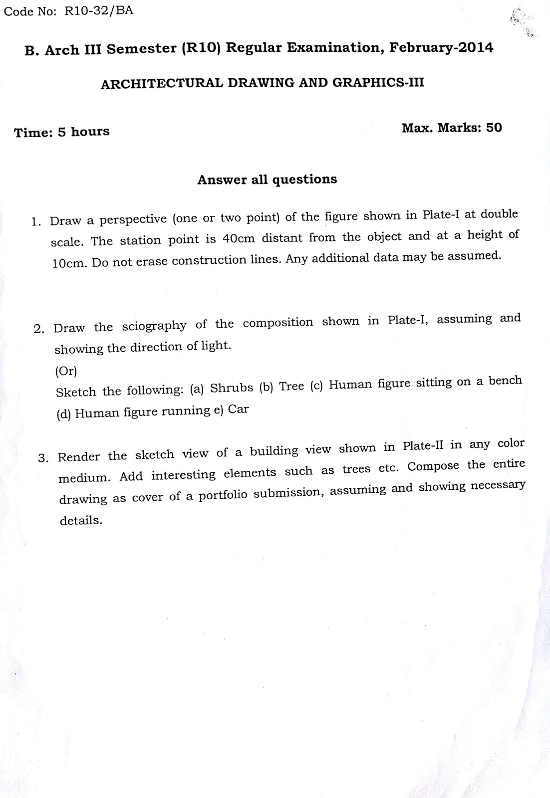 adg third sem question papers