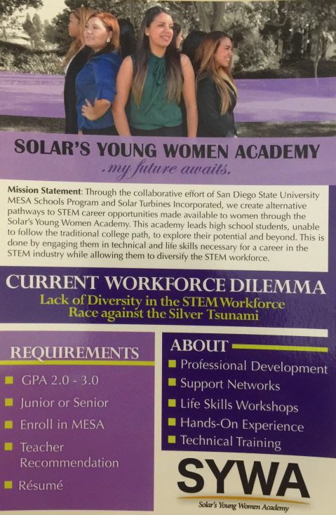 Sweetwater High Counseling Center: Solar’s Young Women Academy (SYWA)