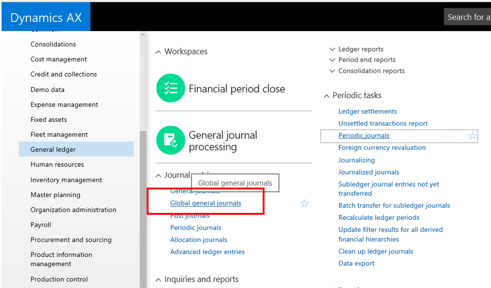 AX for ERP: Global General Journals – Enter journals in multiple LE's ...
