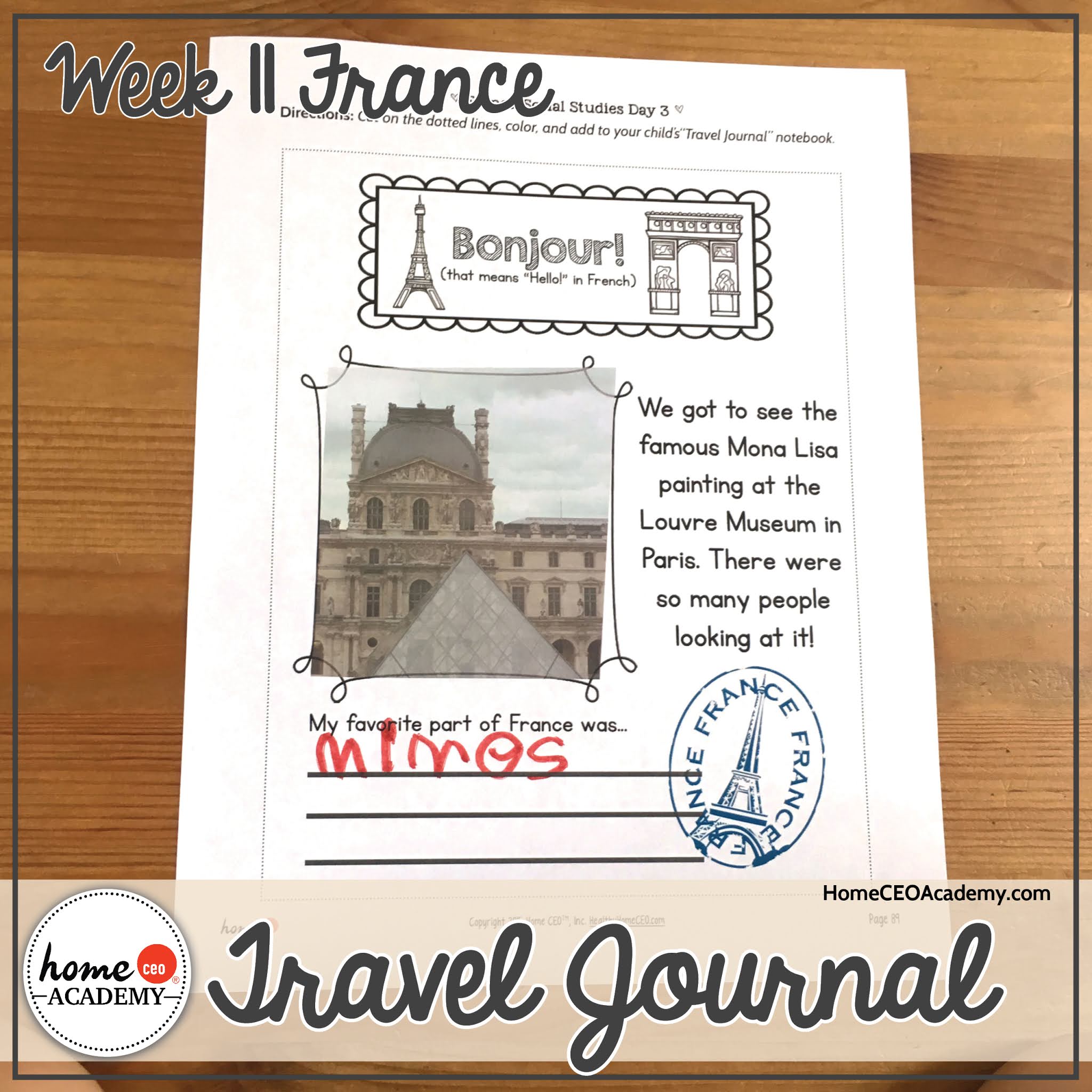 Preschool Countries: France Theme by Home CEO Academy