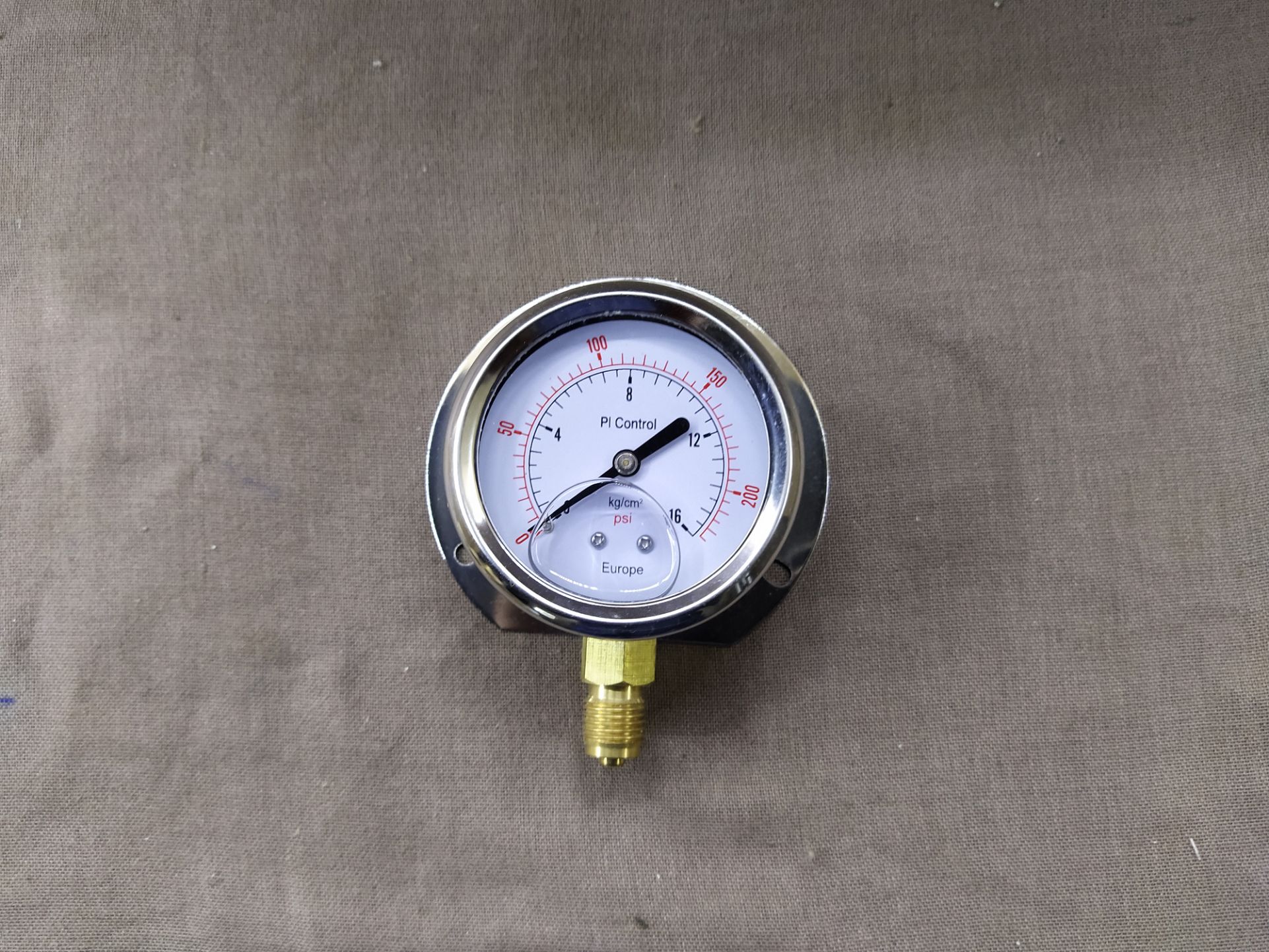 EUROPE PI CONTROL PRESSURE GAUGE 0-16 KG/CM2 PSI 63MM SS CASE