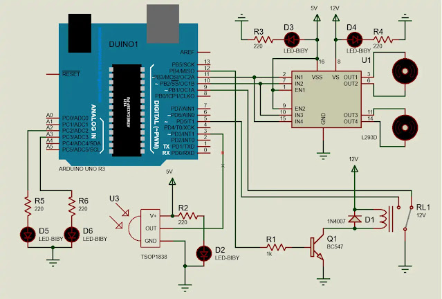 White board eraser control using remote | circuit diagram.