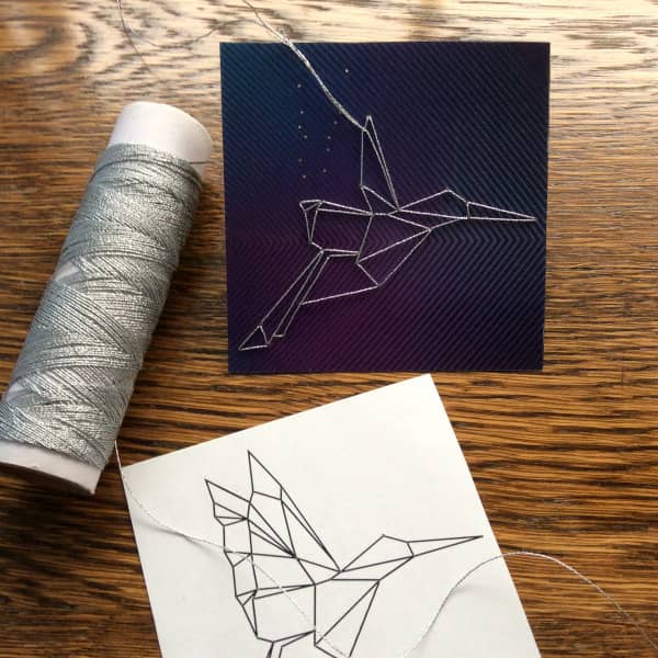 How to Hand Stitch on Paper - Hummingbird Pattern