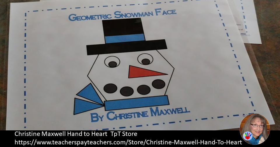 Hand to Heart : Winter Geometric Snowman 2D Shapes
