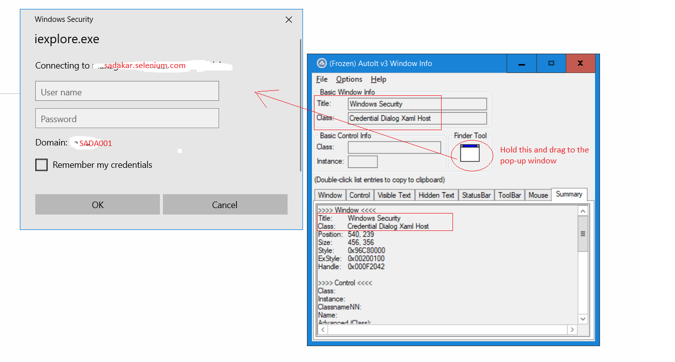 Handling Internet Explorer Windows Based Authentication To A Website Using Autoit Script In Java