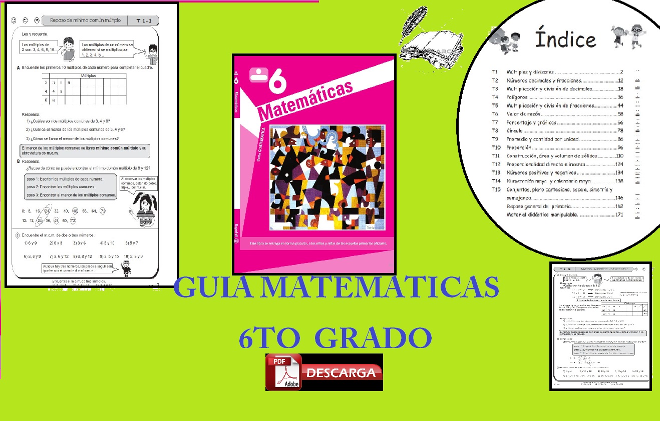 GUIA DE MATEMATICAS 6TO GRADO | MATERIAL EDUCATIVO PRIMARIA
