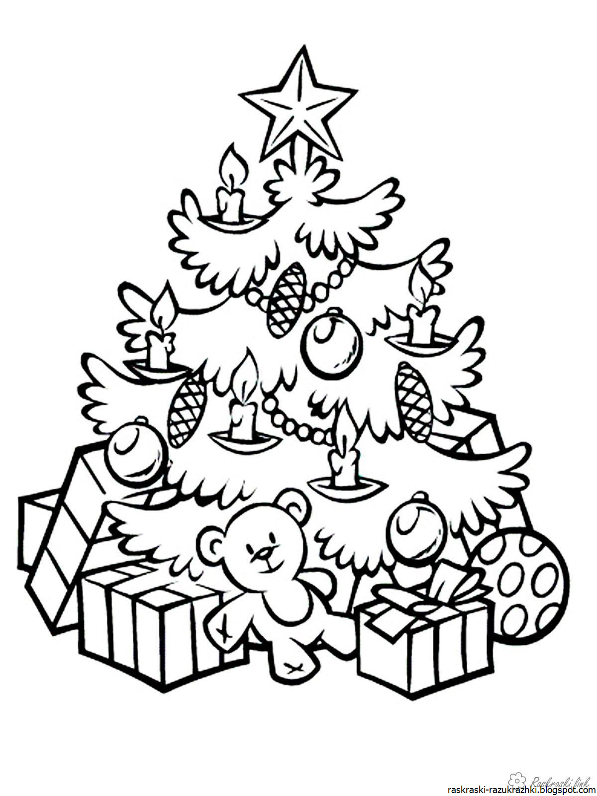 Елка Разукрашка Для Детей