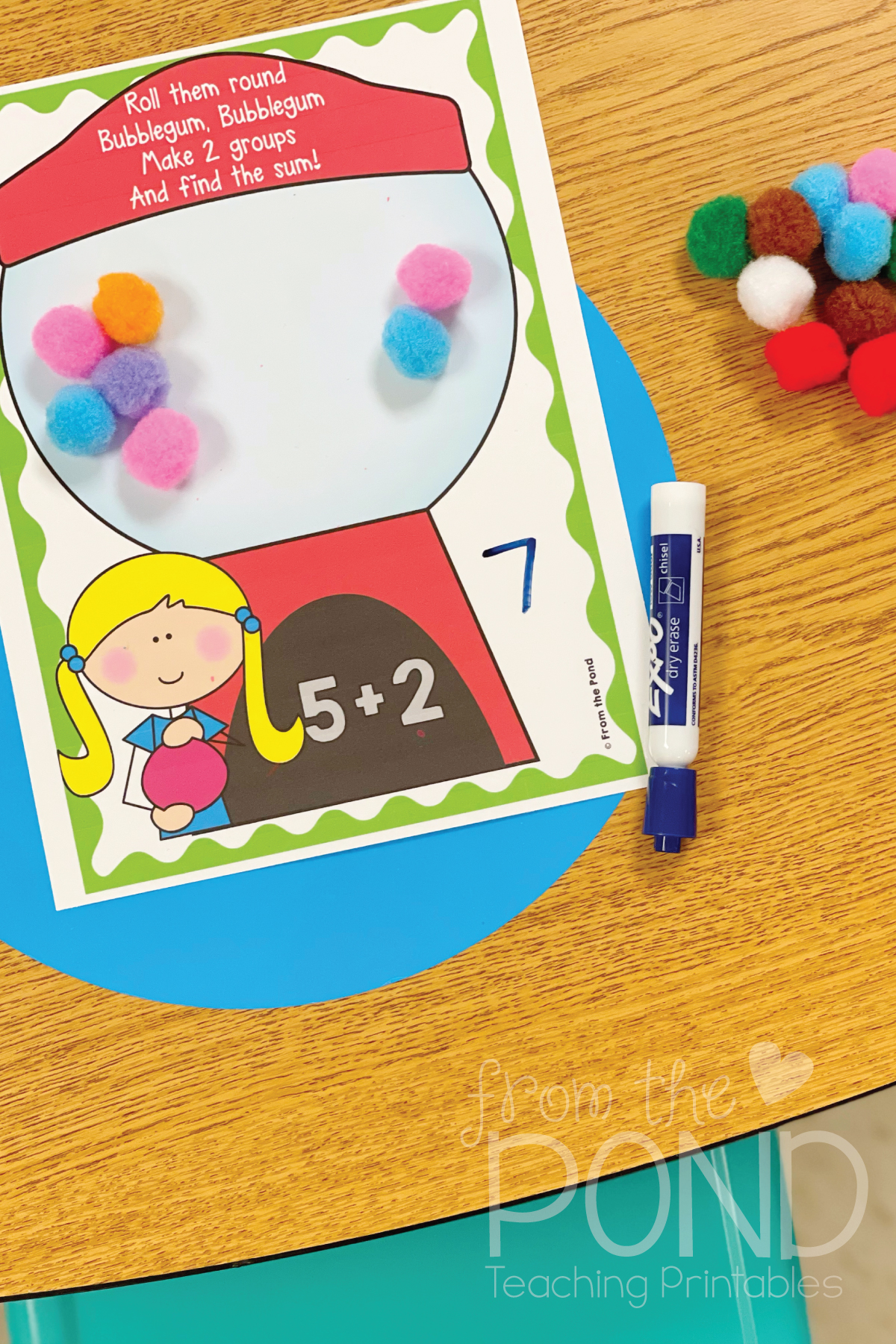 Bubblegum Addition Activity Mats | From the Pond