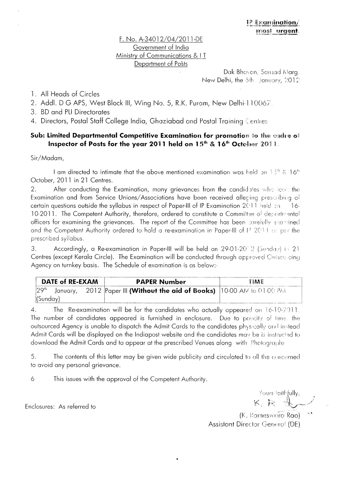 AIPEU P3 CHQ: IP Exam - Paper III