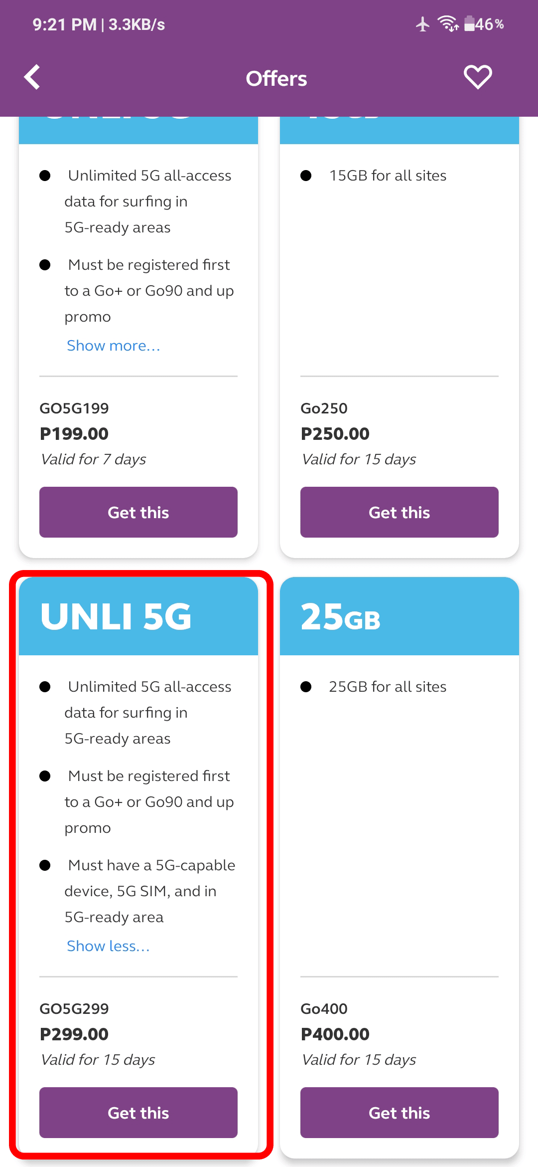 Globe Go5G - Go5G99 and Go5G199 Go 5G Unli Promos