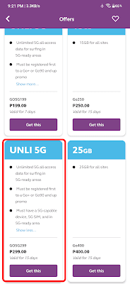 Globe Go5G - Go5G99 and Go5G199 Go 5G Unli Promos